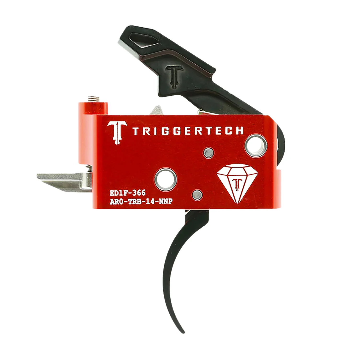 TriggerTech AR0TRB14NNP Diamond Two-Stage Black Pro Curved Trigger with ...